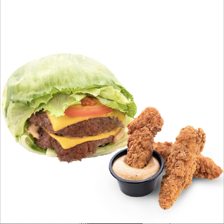 hamburgini - Double Bunless Hamburgini with 3 pcs Tenders